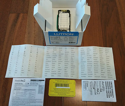 Lutron RRD-HN6BRL-WH 6-button Keypad +Raise/Lower Radio Ra2 RadioRA RA ...