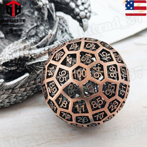 1 × D100 Polyhedral Metal DND Dice RPG Dungeons and Dragons MTG D&D ...