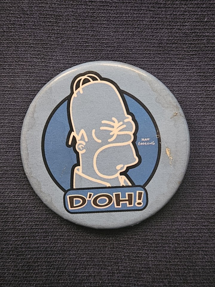The Simpson's "Homer Simpson" Hat/Lapel Pin Vintage | eBay