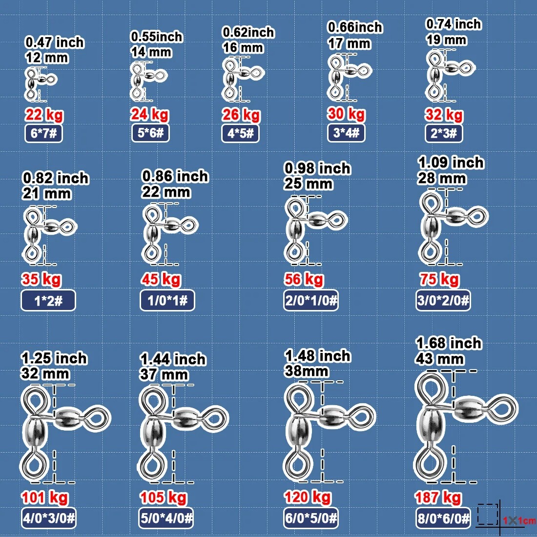 3 Way Swivel Stainless Steel Crane Swivels Fishing Barrel Swivels ...