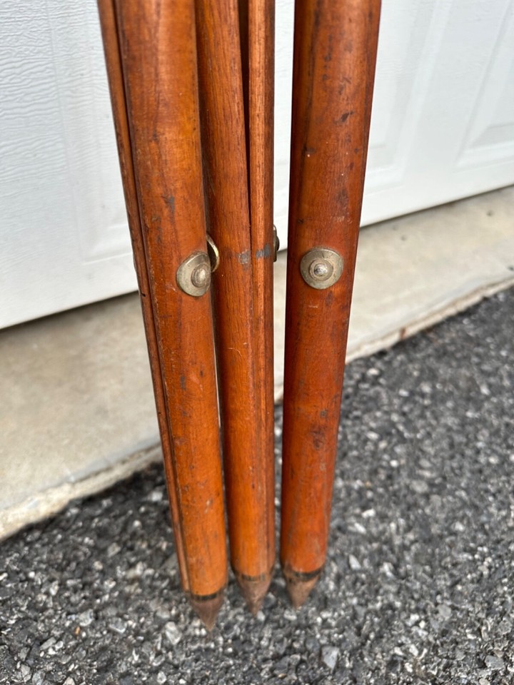 Vtg. Instrument Sight Level Transit Tripod Fixed Wooden Legs 60" | eBay
