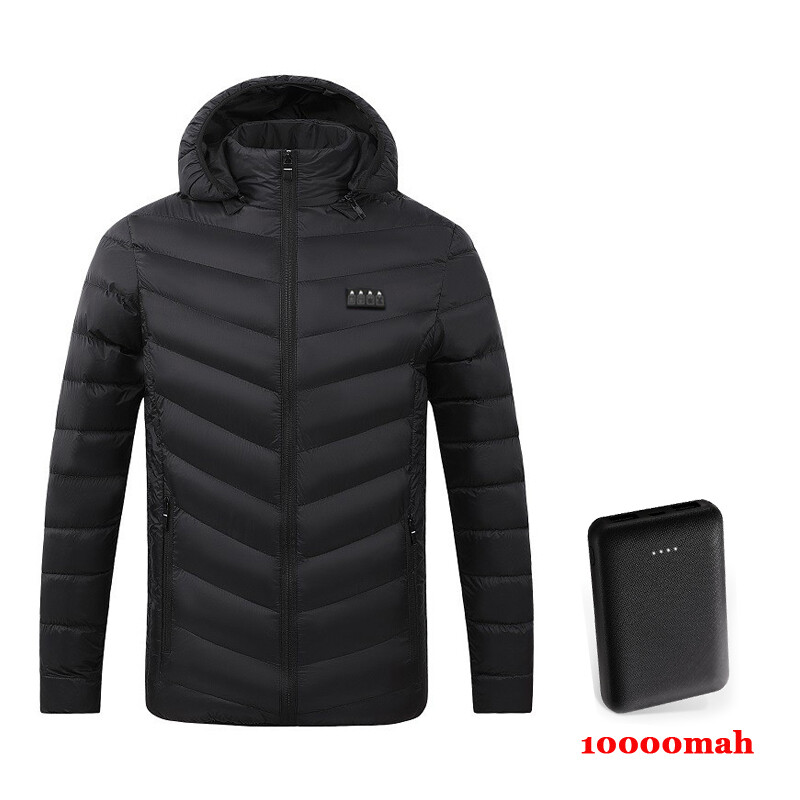 Men Women 19Areas USB Heated Jacket Winter Warm Hooded Heating Coat ...