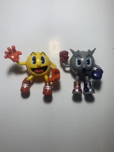 2 Mini Pac-Man Figures The Ghostly Adventures (2012) Metal Pac Bandai ...
