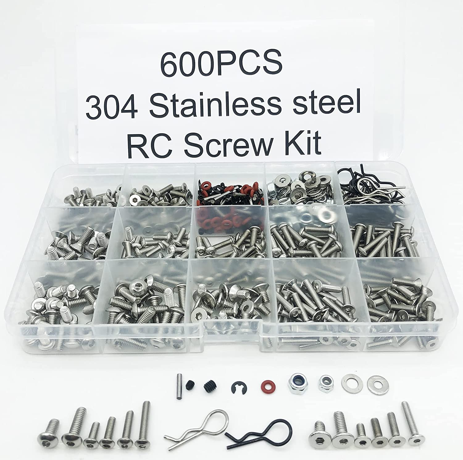 600Pcs Universal RC Screw Kit Screws Assortment Set Hardware Fasteners ...