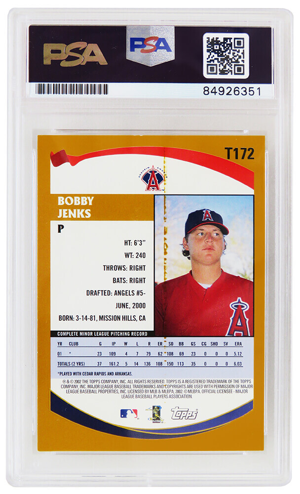 Bobby Jenks Signed 2002 Topps Traded Rookie Baseball Card #T172 - (PSA ...