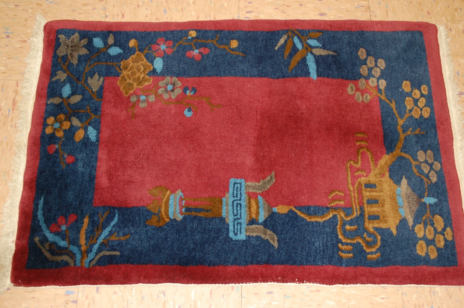 c1920s ANTIQUE MINT ART DECO CHINESE WALTER NICHOLS RUG 2' x 2'11" RARE ...