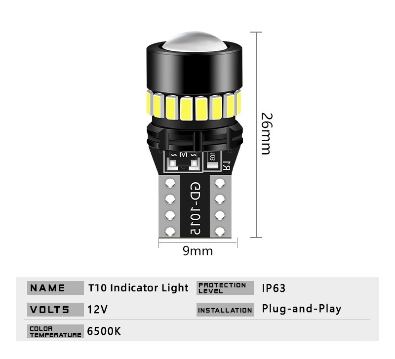 T10 LED Vehicle Side Marker Light 18SMD 3014 Beads 12V 24V Multiple ...
