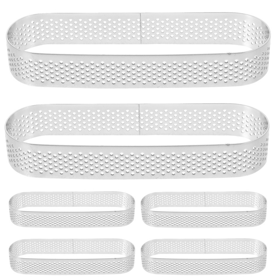 6 Pcs Cake Ring with Hole and Mousse Baking Mold Stainless Circles ...