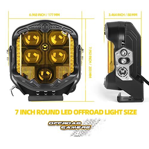 S 7 Inch Round Offroad Lights 1pc 95w 10800lm Led Driving Light Combo ...