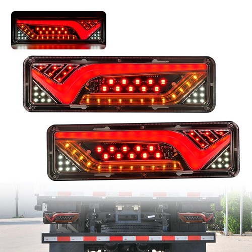 2x Truck Tail Brake LED Sequential Flowing LED Turn Signal Trailer ...
