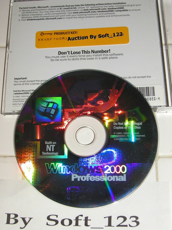 MICROSOFT WINDOWS 2000 PROFESSIONAL FULL OPERATING SYSTEM MS WIN PRO ...