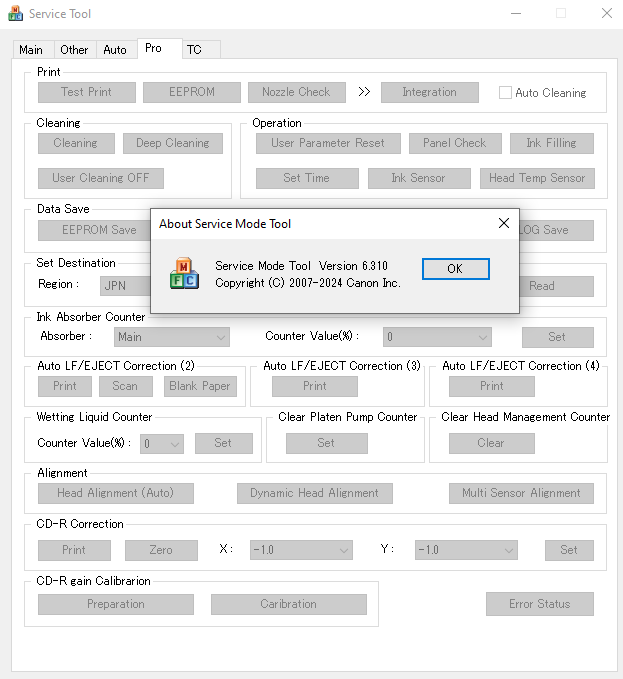 Reset Canon, Service tool canon v6310, E, G, IB, IP, IX, MB, MG, MX, TS, T | eBay