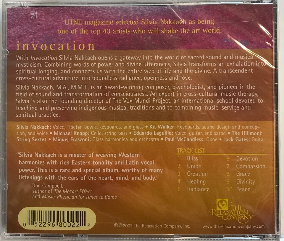 Silvia Nakkach : Invocation (CD 2003 The Relaxation Company) *New / Sealed* 52296800222| eBay