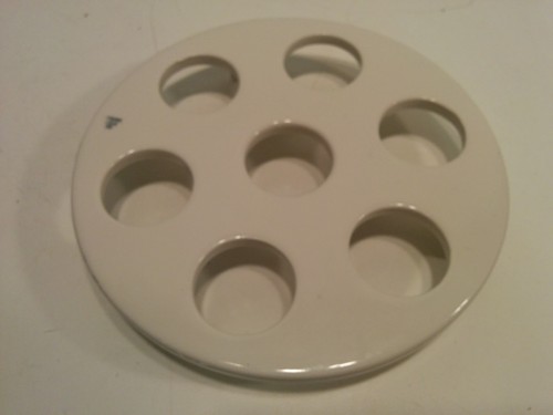 COORS 146mm Porcelain Desiccator/Crucible Plate with Feet, (7) x 30mm ...