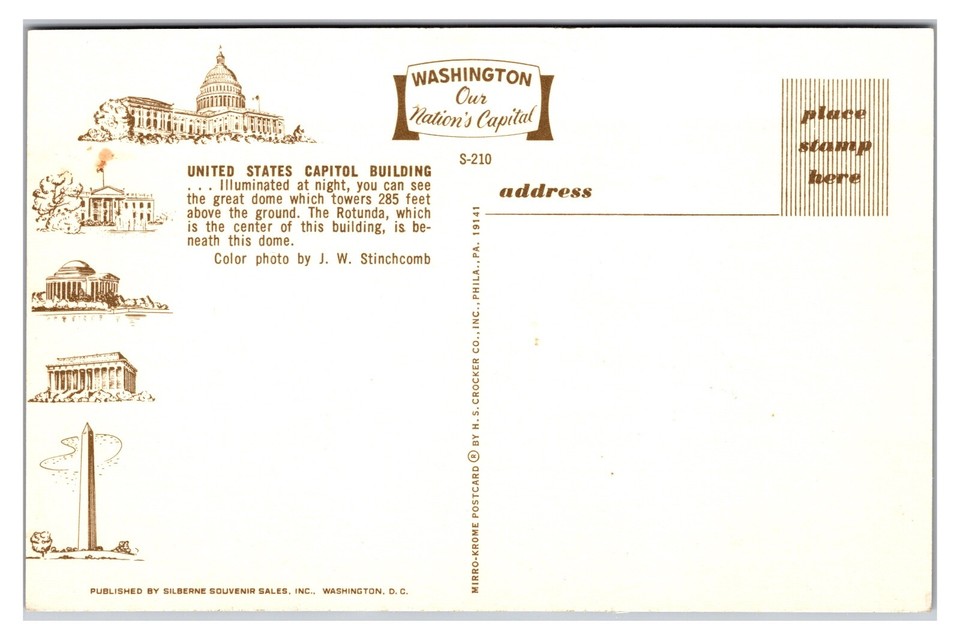 Vintage 1950s United States Capitol Building - Washington DC Postcard ...