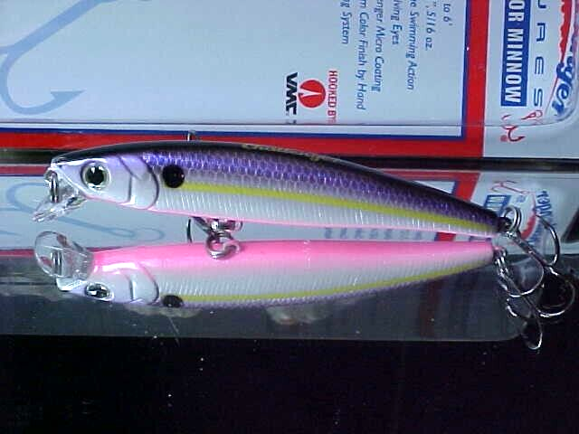 Challenger 3 1/2" Junior Minnow JL120FT25F-1 UV PUR CHT STRIPE PK BELLY ...