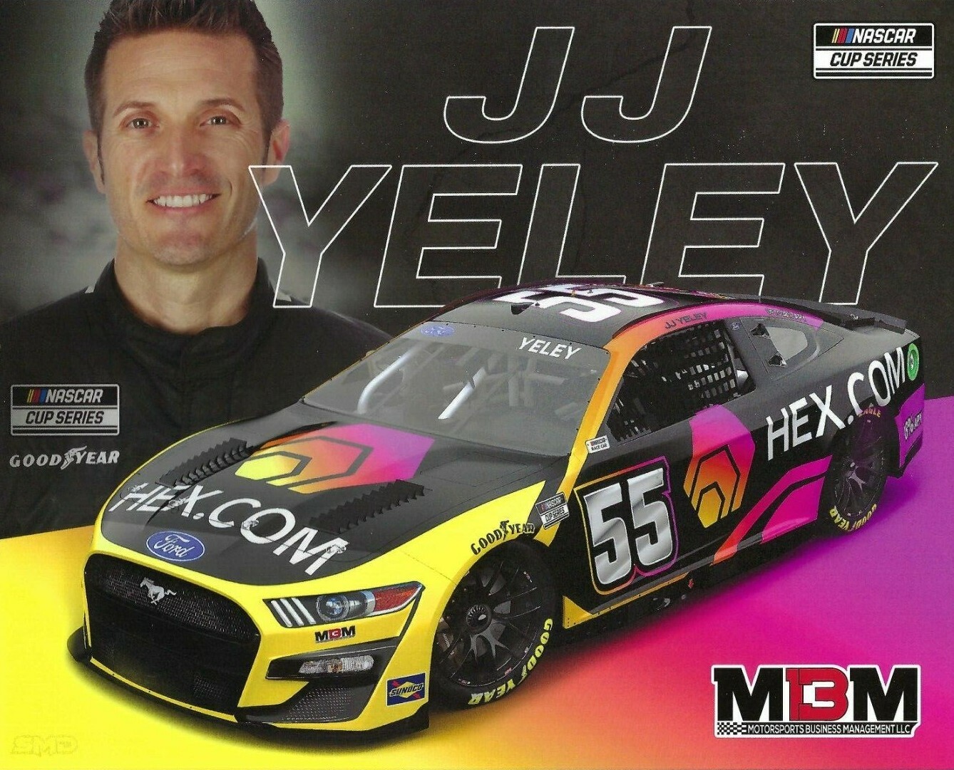 2022 JJ YELEY “HEX.COM” #55 NASCAR CUP SERIES POSTCARD | eBay
