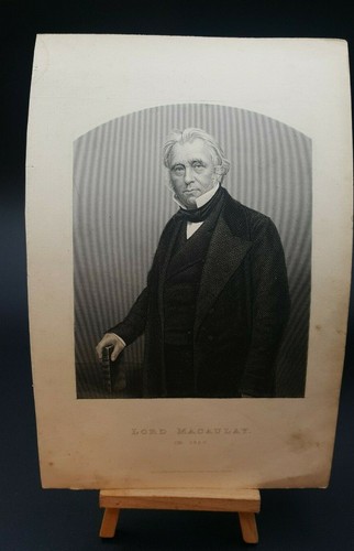 Lord Macaulay 1859 ANTIQUE STEEL ENGRAVING PORTRAIT Paper 170mm x 260mm ...