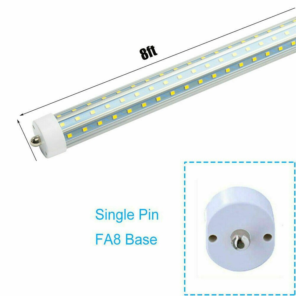 25 Pack 120W 8FT T8 LED Tube Light Bulbs Single Pin F96T12 8 Foot LED ...