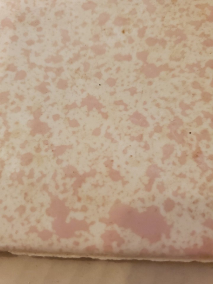 Light Pink Ceramic Tile Splatter Vintage Mid Century Modern 4x4 white ...