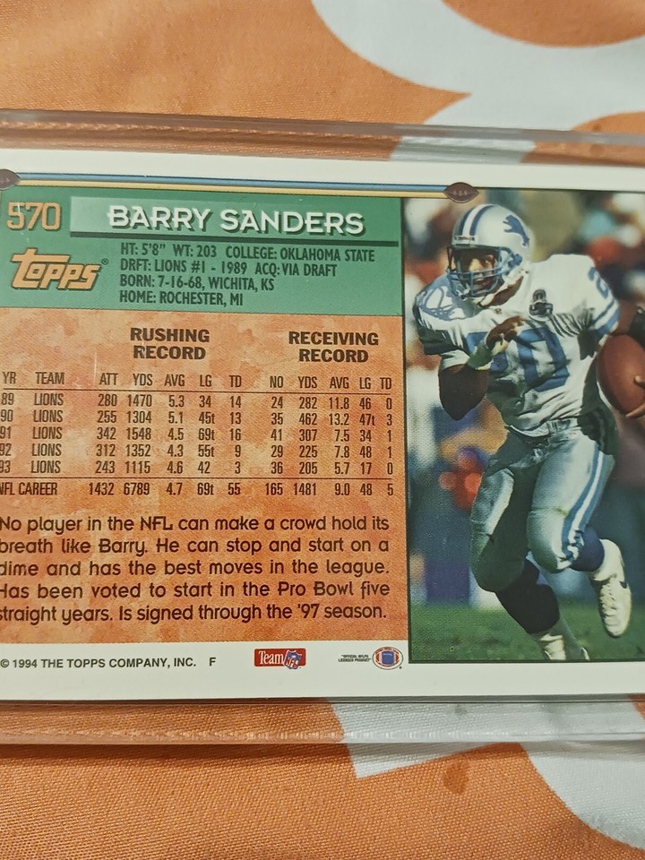 Autographed Barry Sanders-Topps #570 | eBay