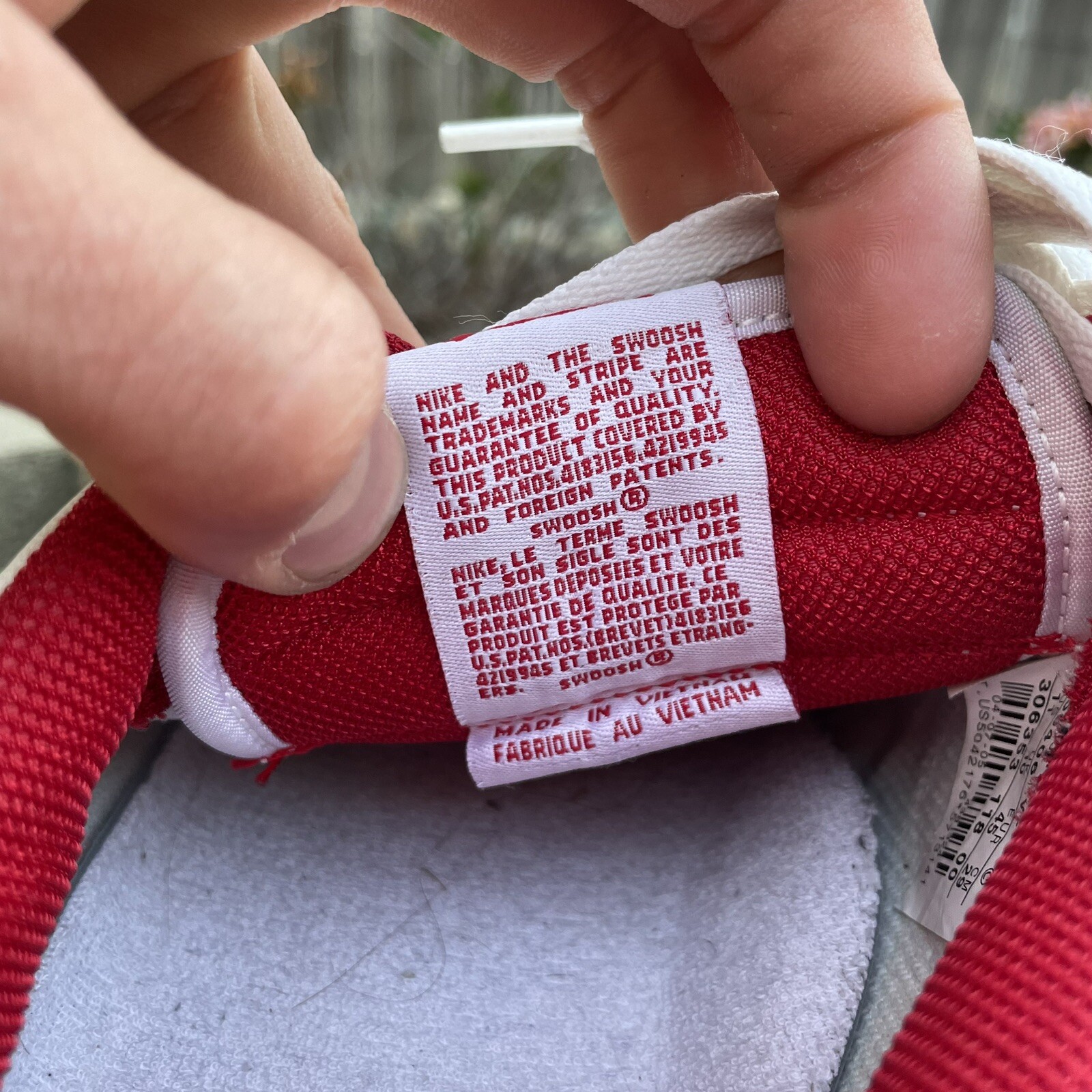 2005 Vintage Nike Air Force 1 Low Drum Roll white red… - Gem