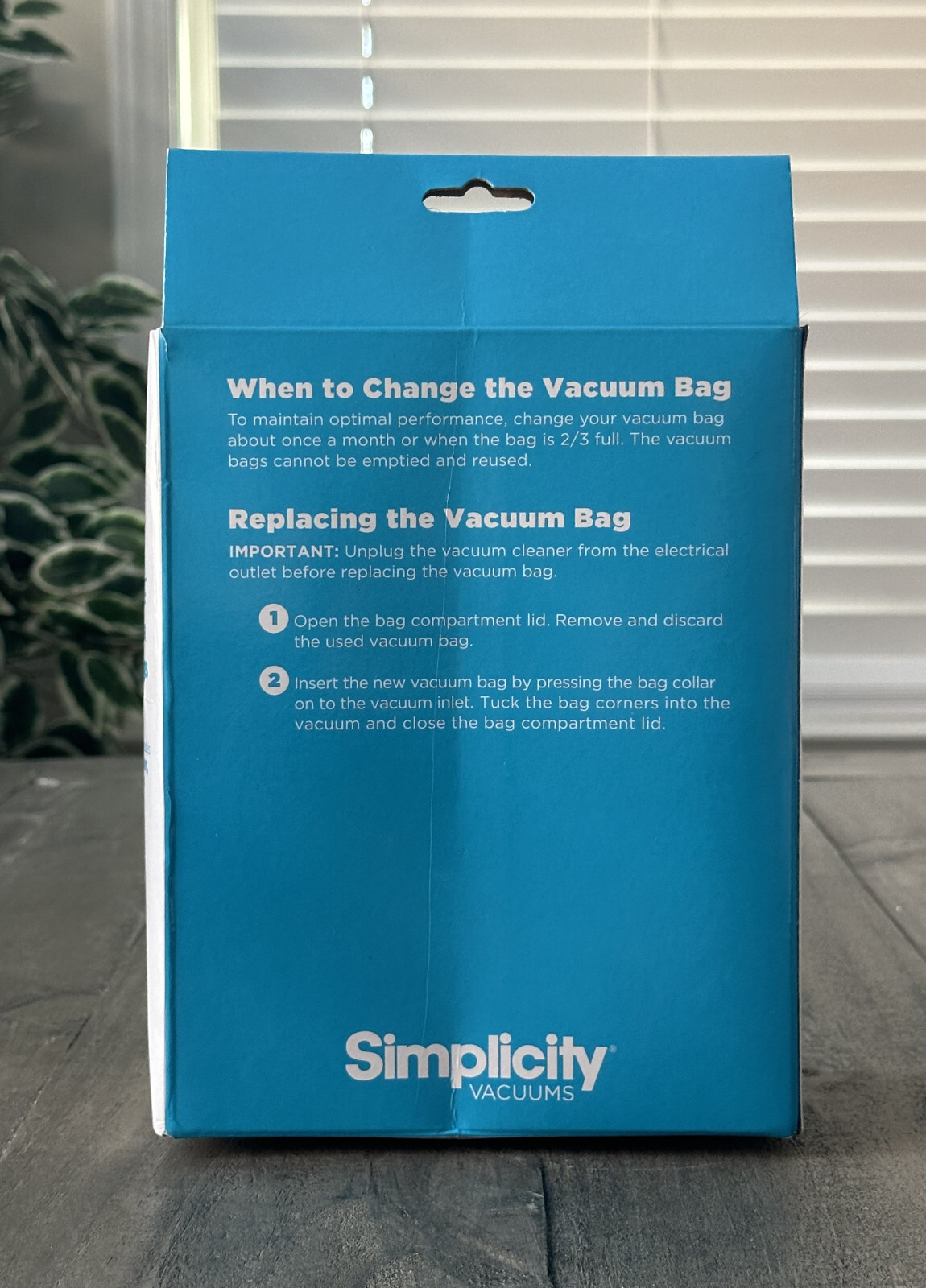 Simplicity 6 Vacuum Bags Type a Symmetry & 6 Series HEPA Media SYM 6000 ...