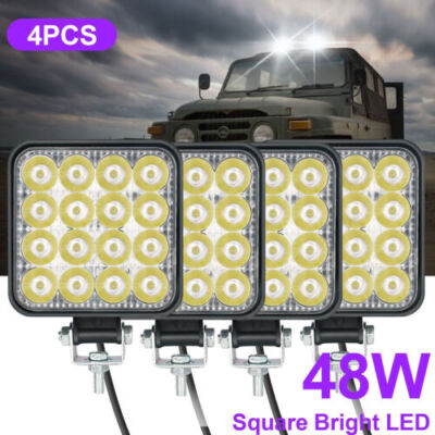 4X 12V LED Work Light Bar Flood Spot Lights Driving Lamp Offroad Car ...