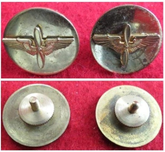 WWII US Army Air Corps "AC" Wings Lapel Pin and two Wings Insignia ...