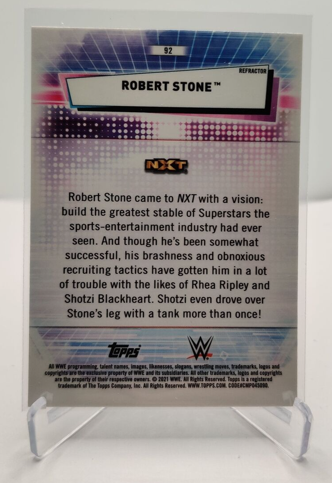 2021 Topps Chrome WWE Refractor Parallel #92 Robert Stone wrestling ...
