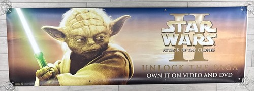 Star Wars Attack Of Clones DVD Vinyl Promotional Advertising Display ...