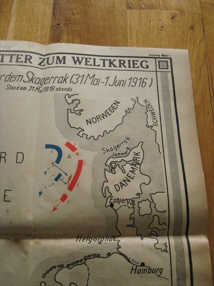 Merkblatt zum Weltkrieg Blatt 1 Die Seeschlacht vor den Skagerrak 1 WK ...