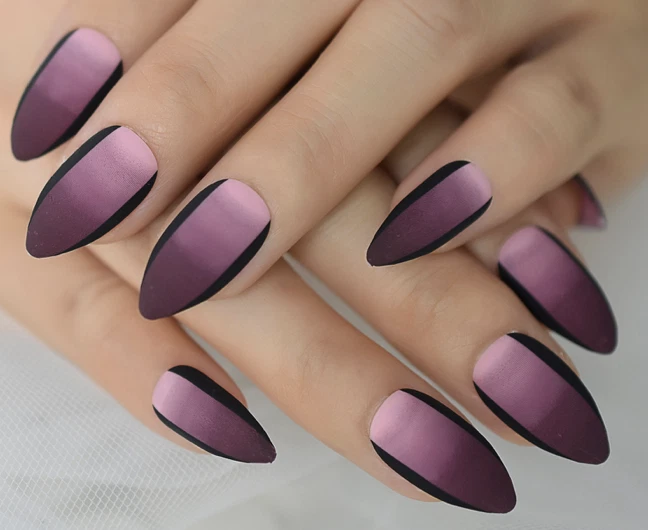 Purple Matte Acrylic Nails