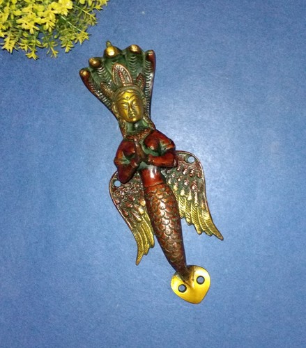 Brass Mermaid Door Pull 9'' Inches Naag Kanya Handle Handicraft Gift ...