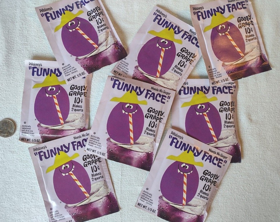 FUNNY FACE Pillsbury GOOFY GRAPE Sealed Pack VTG DRINK MIX 1970s, 80s ...