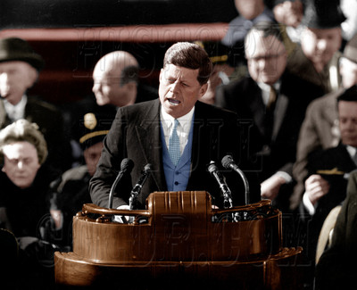 US Pres John F. Kennedy JFK Inauguration Speech color photo 1961 ...
