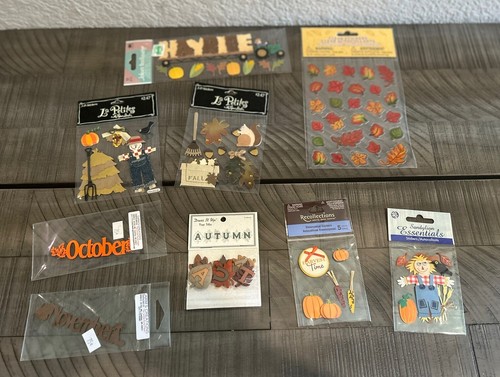 Fall Autumn Harvest Theme Scrapbooking Mixed Lot Stickers Jolee's ...