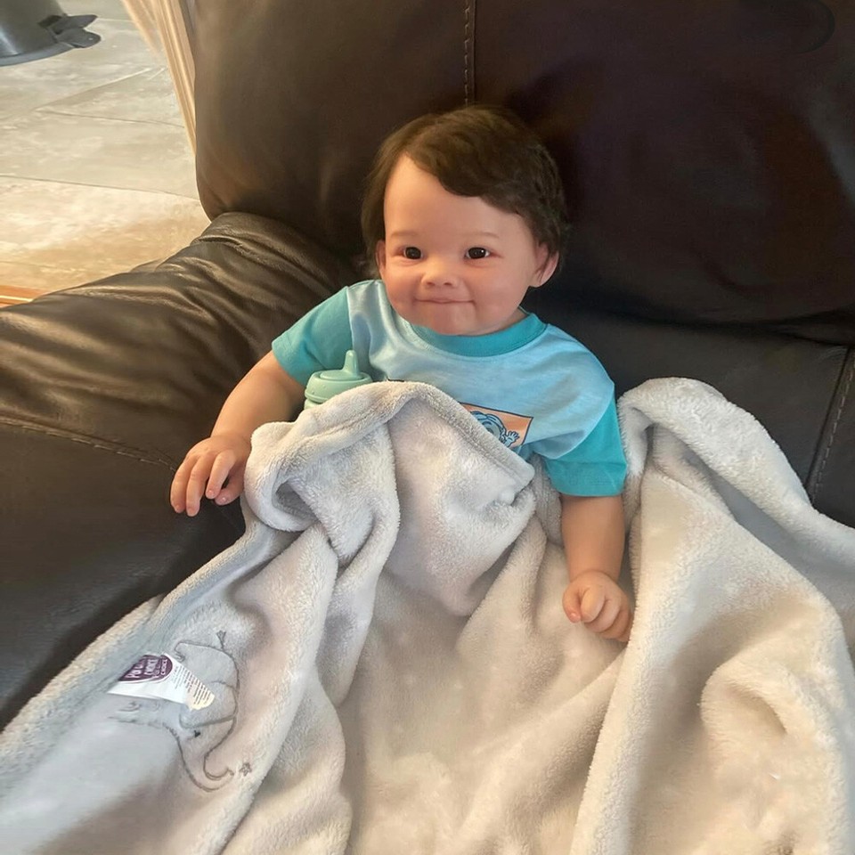 Cute Toddler Boy 28in Painted Reborn Baby Doll Finished W/Hand-Rooted ...