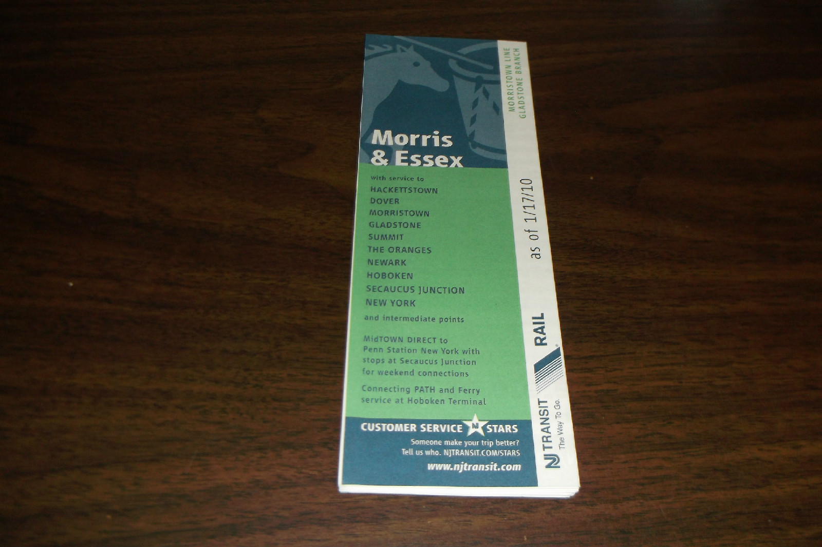 JANUARY 2010 NJT NEW JERSEY TRANSIT MORRIS & ESSEX LINES PUBLIC ...