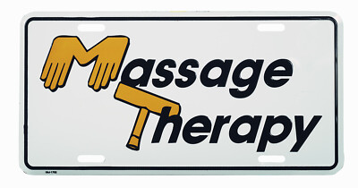 White Massage Therapy License Plate 2 color T-Bar logo | eBay