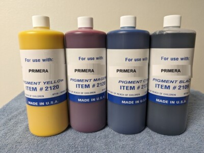 4 x COMPATIBLE BULK INK REFILL FOR Primera LX4000 PIGMENT ( 4,000ML C-Y ...