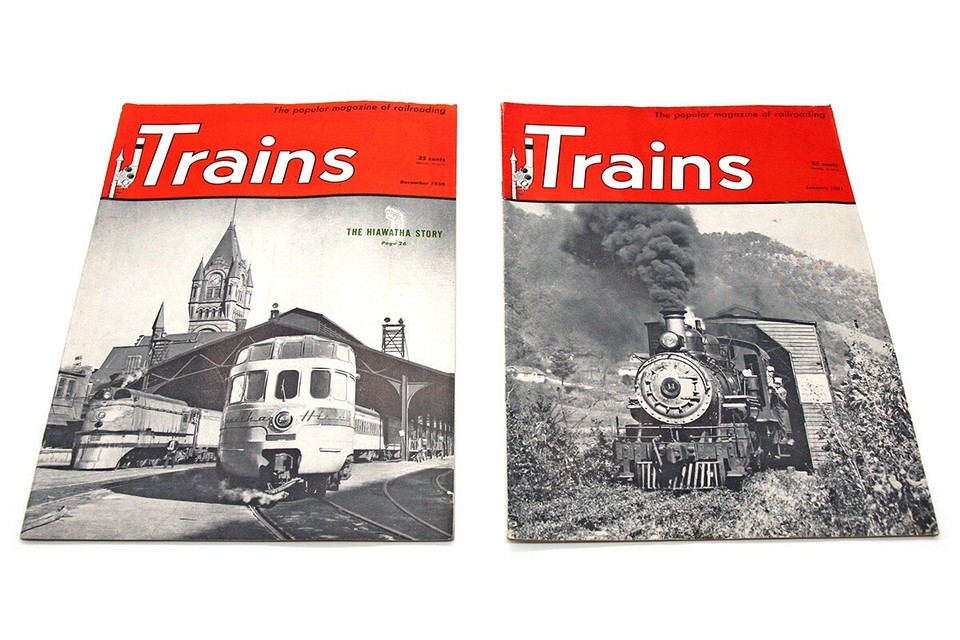 Lot of Vintage (1950-1951) "Trains" Magazines (20), by Kalmbach ...