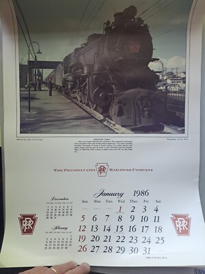 Large (16" x 22") 12-Month Pennsylvania Railroad Calendar 1986 | eBay