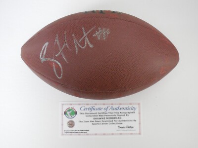 SHAWNE MERRIMAN Autographed Full-Sized Wilson Football CHARGERS! + COA ...