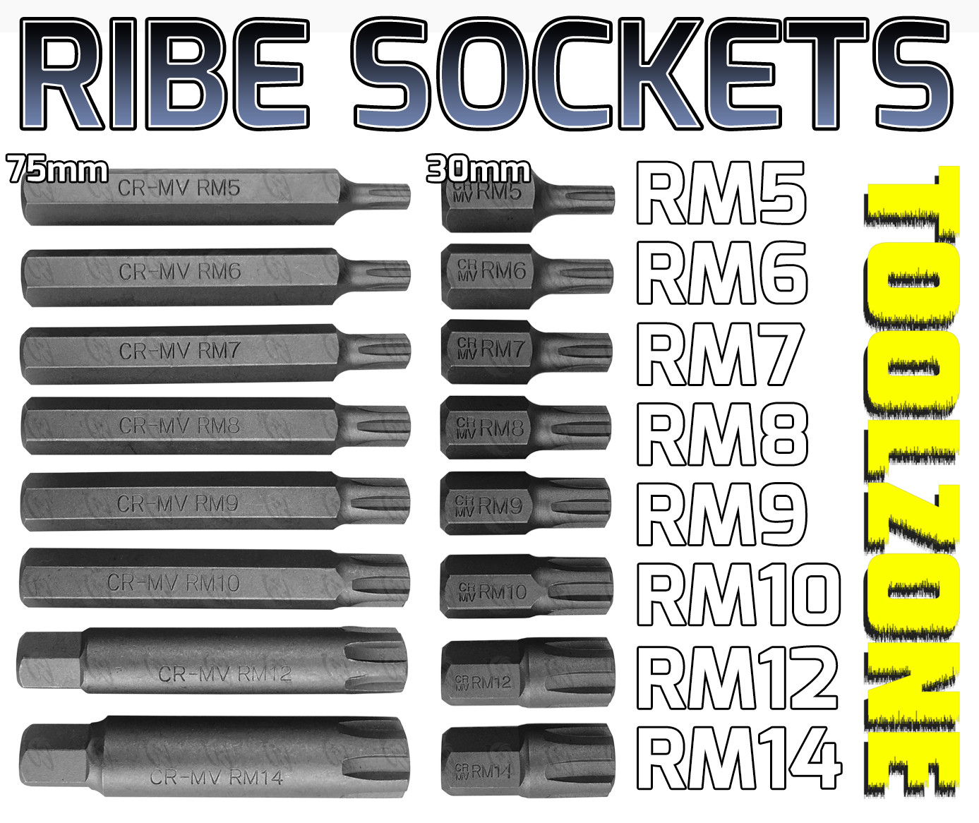 74pc Special Bit Set Hex / Spline / Ribe / Star Torx / Tamperproof Bits ...