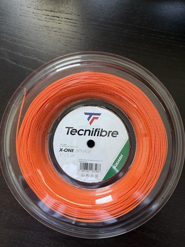 TECNIFIBRE X-ONE BIPHASE SQUASH STRING - 1.24MM - 200M REEL - ORANGE ...