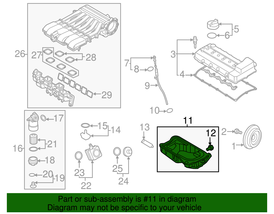 Genuine Volkswagen Oil Pan 03H-103-601-J | eBay