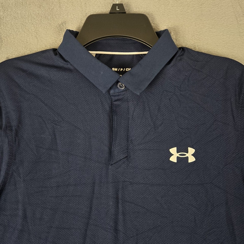 Under Armour ISO Chill Polo Shirt Mens Small Dark Blue Performance ...