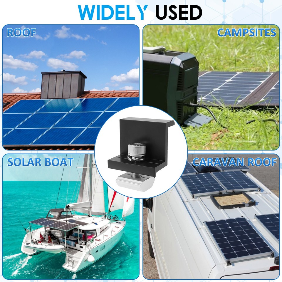 10Pcs Aluminium Alloy Solar Module Assembly Z Clamp Solar Panel End ...