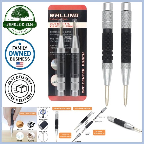 2-Piece Steel Automatic Center Punch 6 Inch Adjustable for Machinists ...